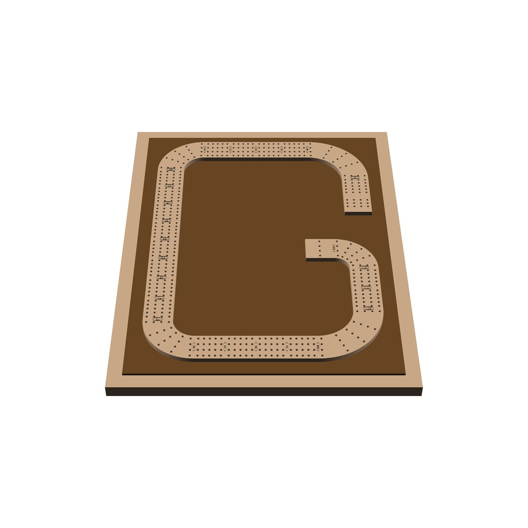 4 Lane Letter G Cribbage Board Pattern Svg Pdf Dxf Lightburn Ai Vector ...