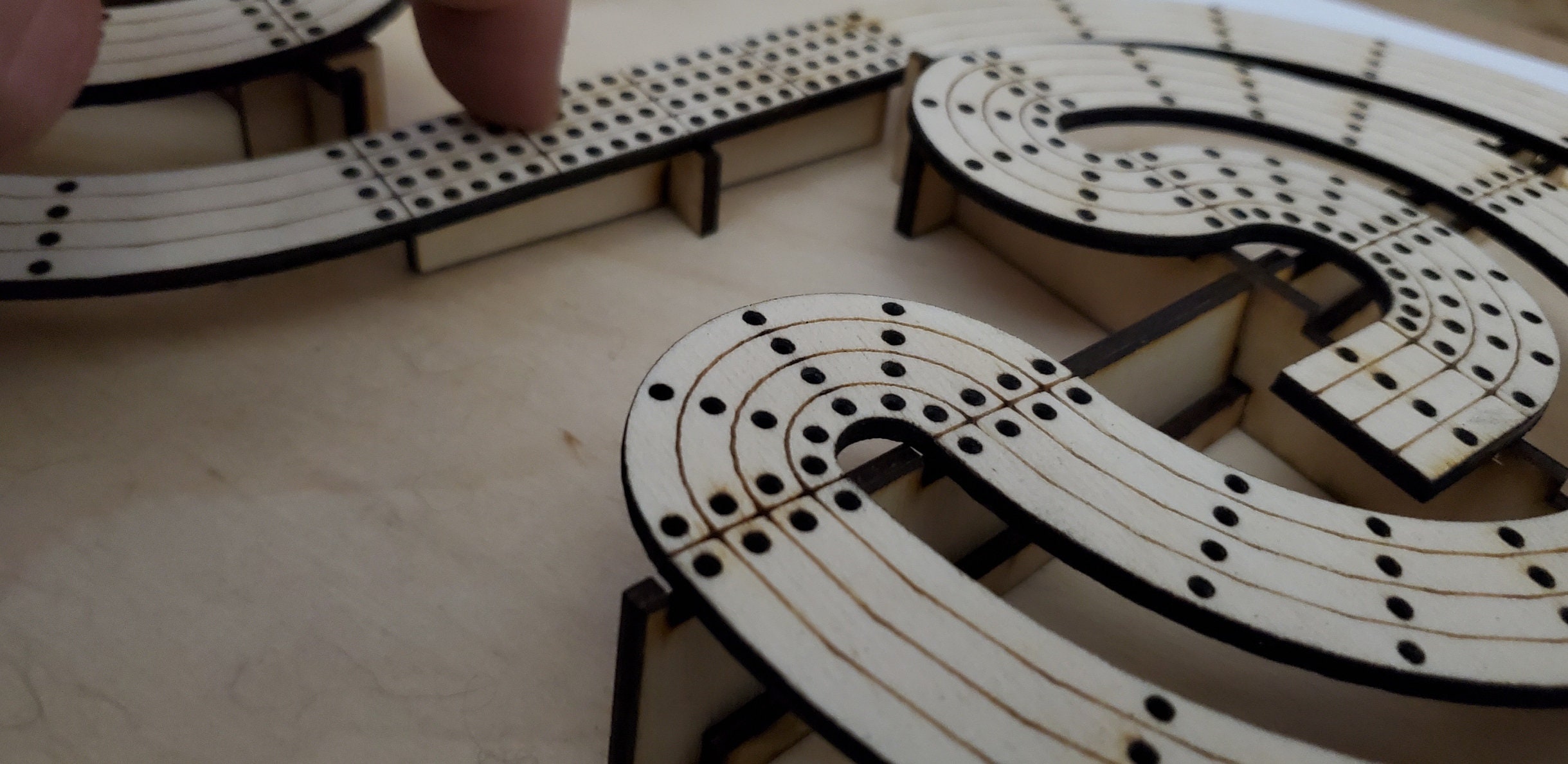 4 Lane Digital Cribbage Board Pattern Svg Pdf Dxf Lightburn Ai Vector File - Double Spiral - Etsy