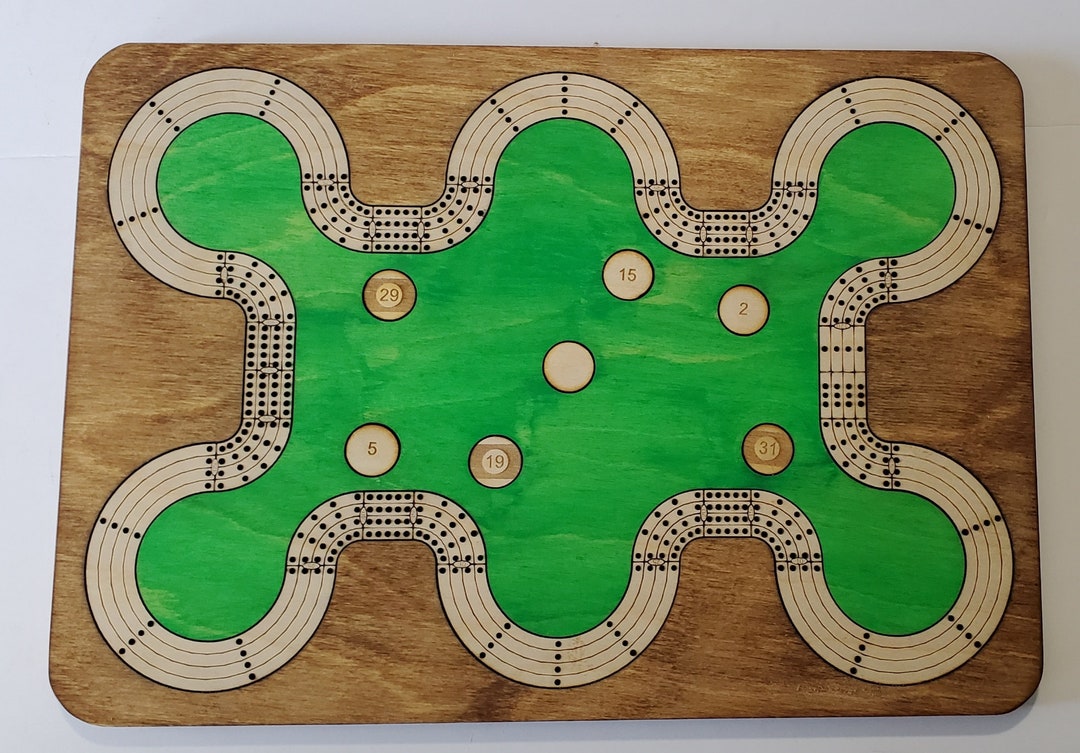 4 Lane Cribbage Board Pattern Svg Pdf Dxf Lightburn Ai Vector File ...