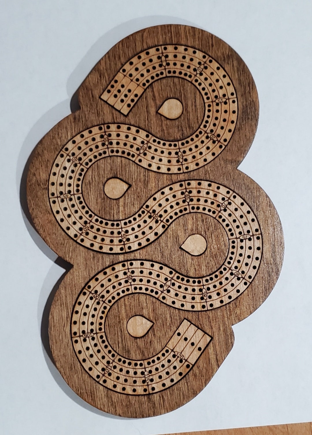 4 Lane Cribbage Board Pattern Svg Pdf Dxf Lightburn Ai Vector File ...