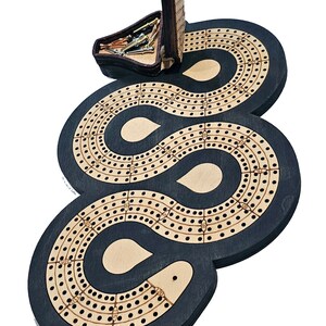 Snake Cribbage Board With 4 Lanes and Peg Storage - Etsy