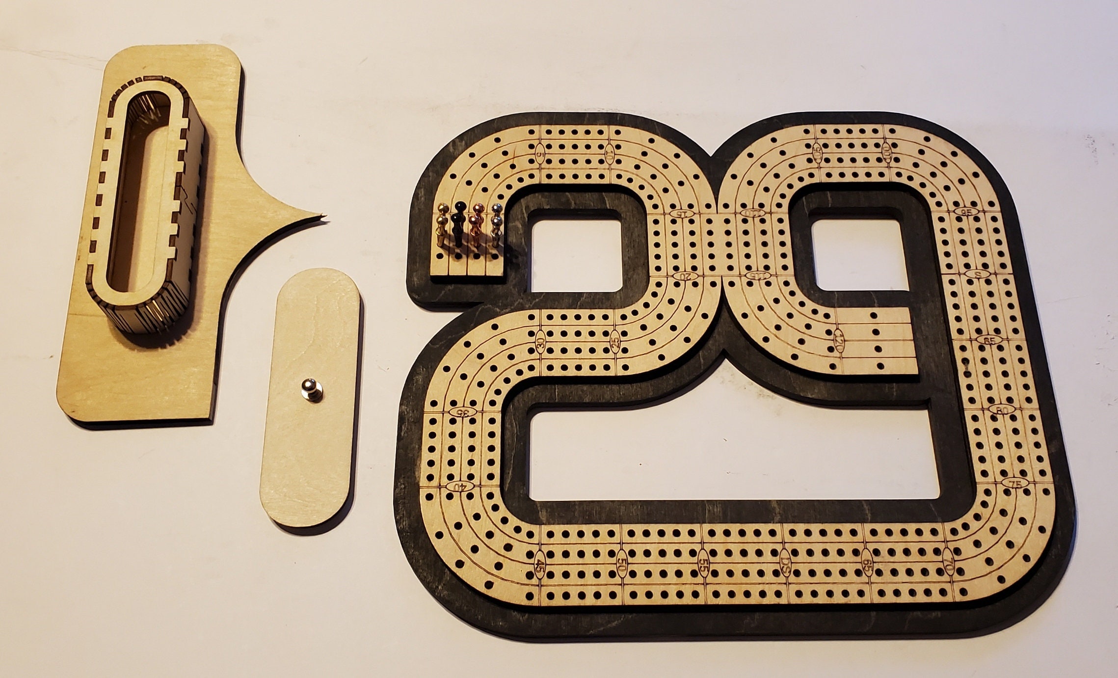 29 Hand Cribbage Board With Removable Peg Holder - Etsy