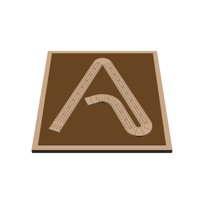 4 Lane Letter A Cribbage Board Pattern Svg Pdf Dxf Lightburn Ai Vector ...