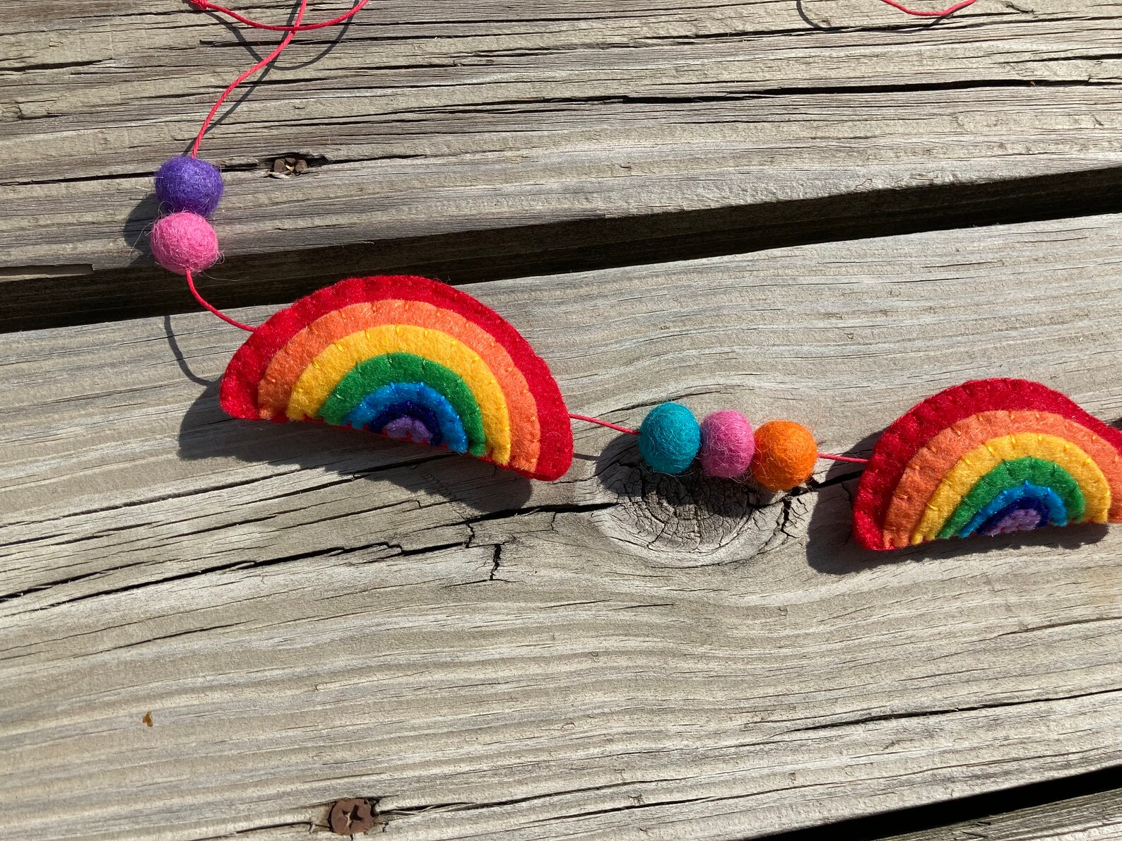 Handmade Mini Felt Rainbow Garland, Rainbow Banner, Rainbow Nursery ...