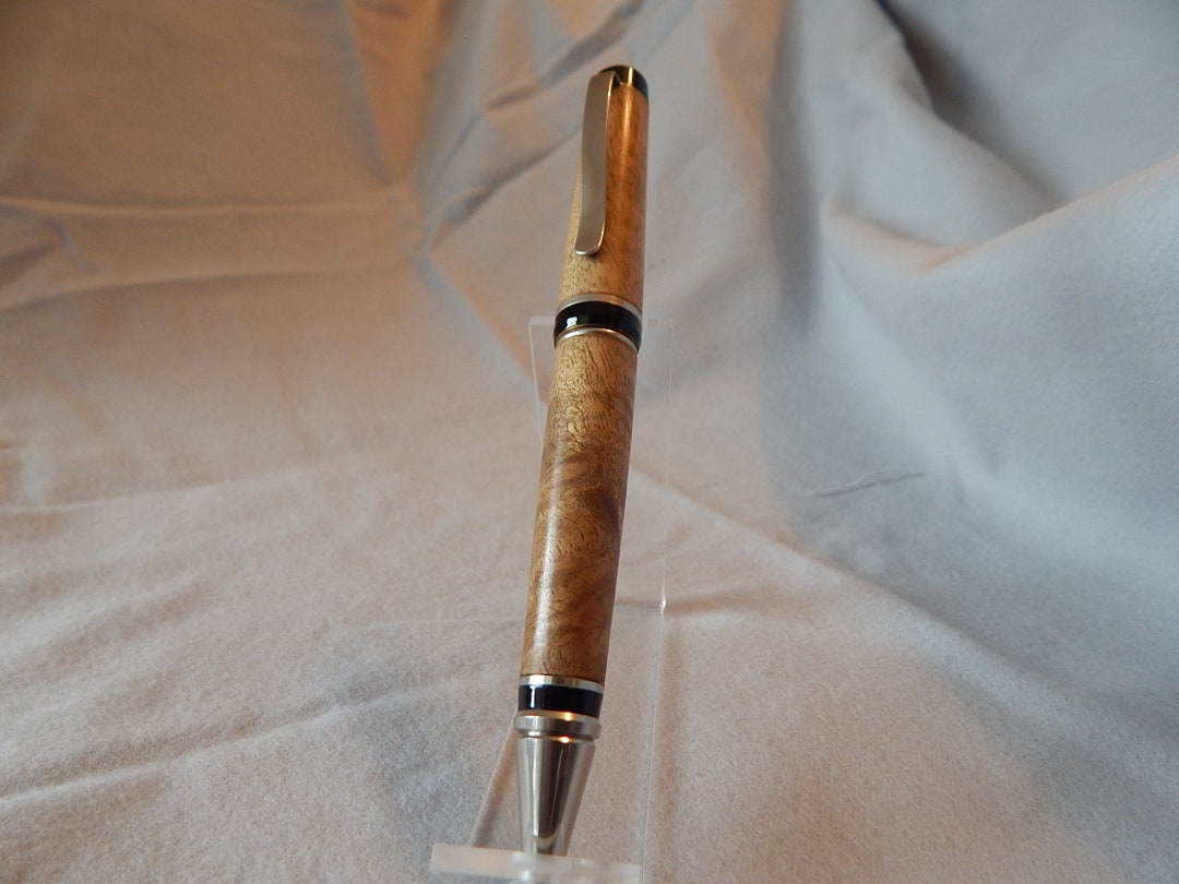Wood Pen, Wooden Ballpoint Pen, Made of Figured Myrtle Wood With Chrome ...