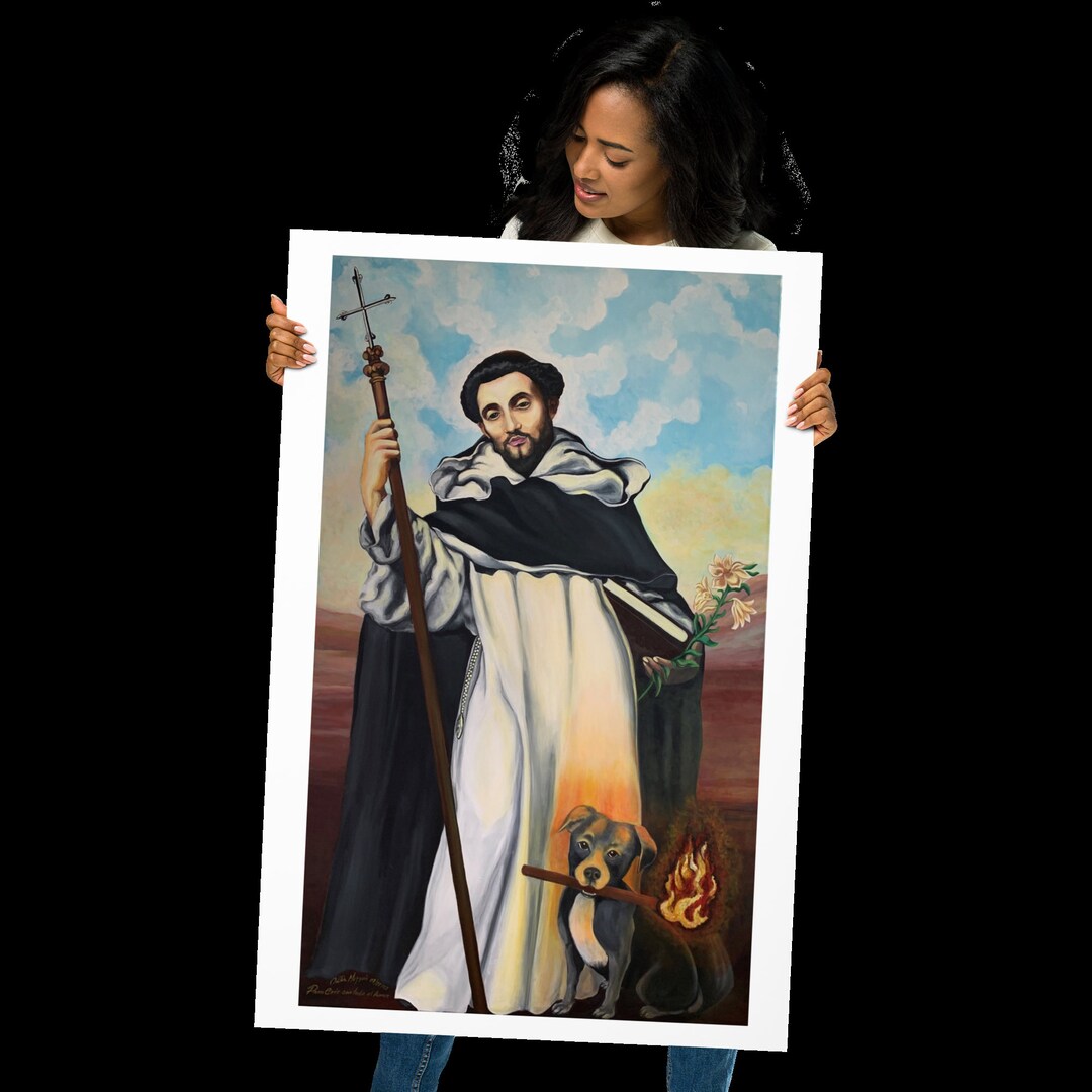 Digital Artwork, Wall Art, Crucifix, Bible, Saint Dominic Order, Dog ...