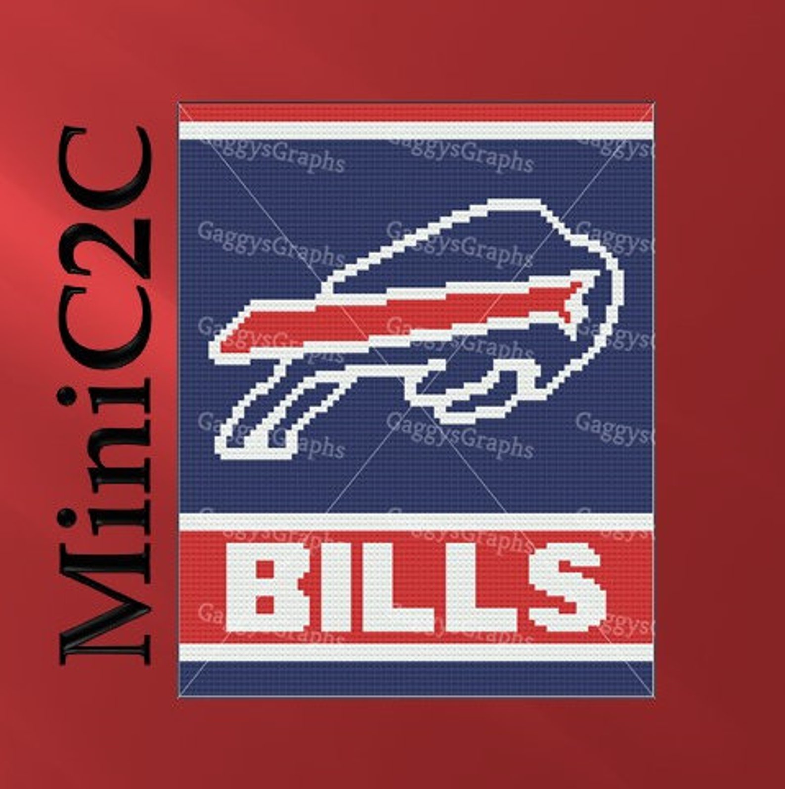 Buffalo Bills Minic2c Graphwritten Line by Line Color Coded | Etsy