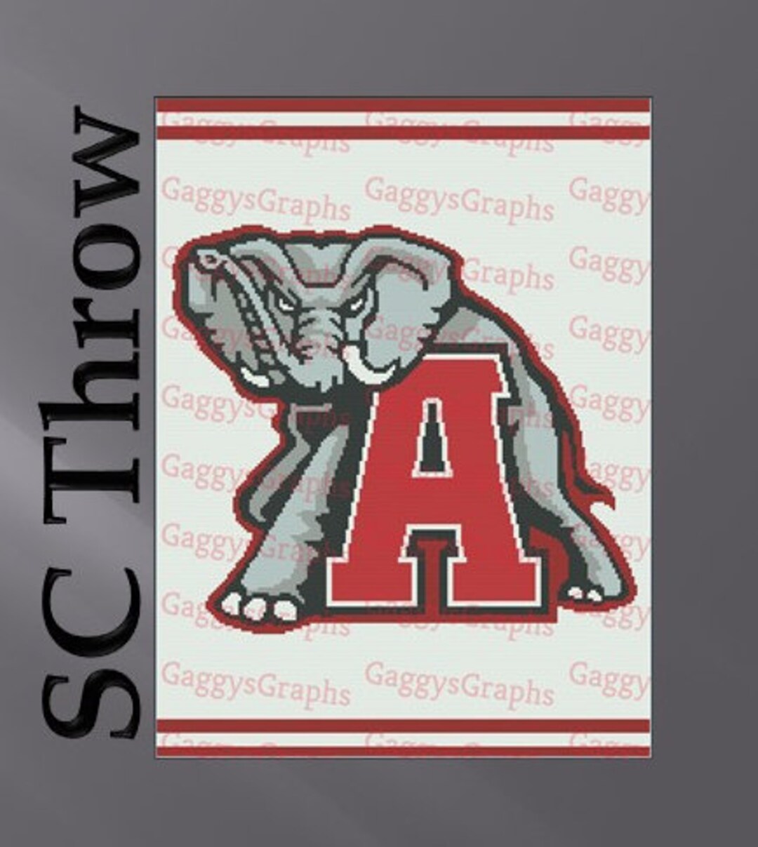Alabama Team Logo SC Graph Color Coded Written Block - Etsy