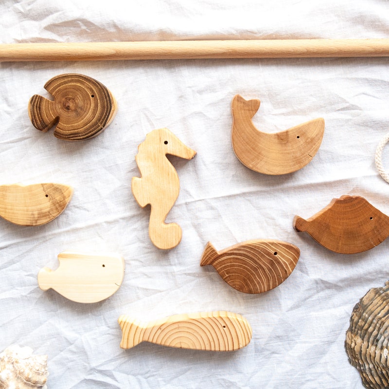 Magnetic Wood Fishing Game - Etsy