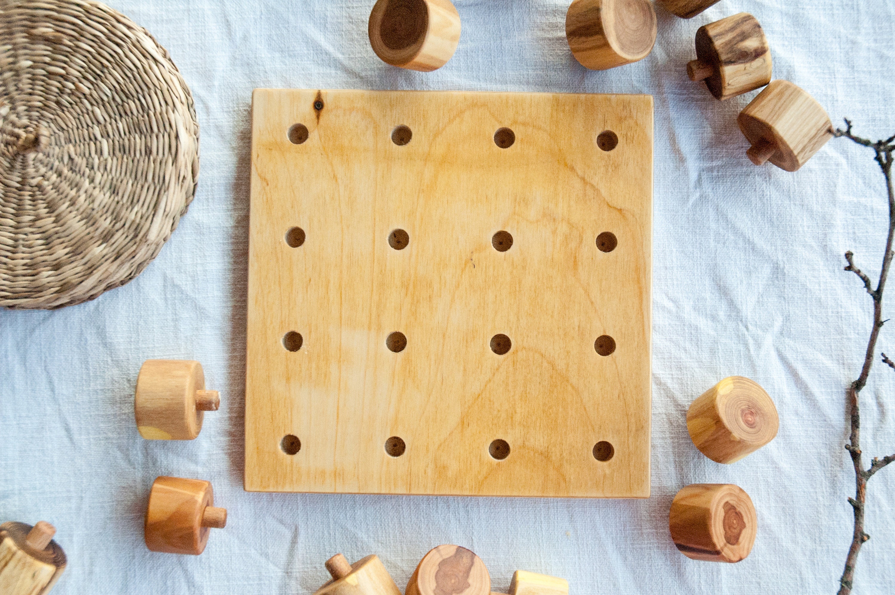 Wooden Peg Board Without Paint Montessori Peg Board Toddler | Etsy