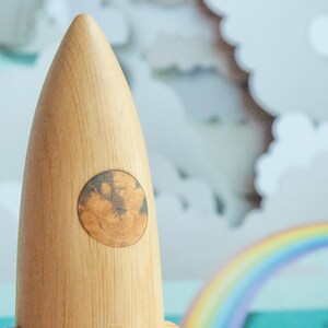 Wooden Rocket Toy Wooden Space Ship Pretennd to Play for | Etsy