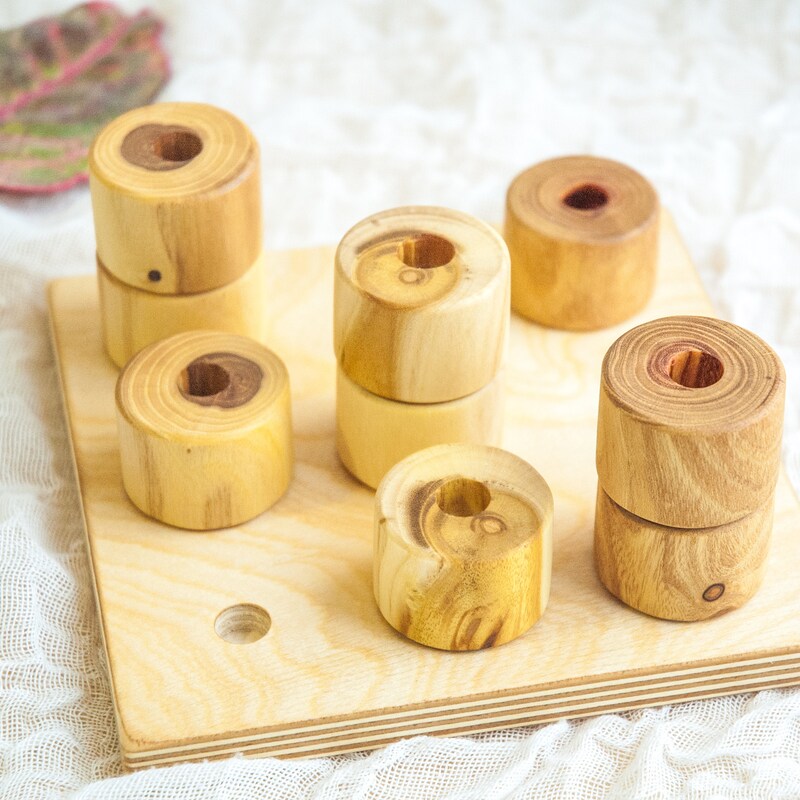 Peg Board Stacking Toy - Etsy