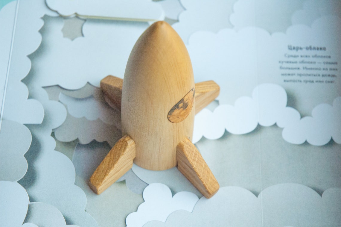 Wooden Rocket Toy Wooden Space Ship Pretennd to Play for | Etsy