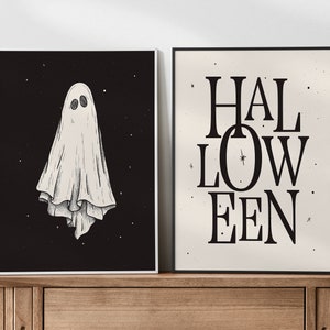 Spooky Ghost Halloween Printable Vintage Poster Collection | Set of 2 ...