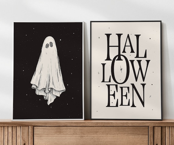 Spooky Ghost Halloween Printable Vintage Poster Collection - Etsy