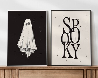 Spooky Halloween Printable Vintage Poster Collection Minimalist Fall ...