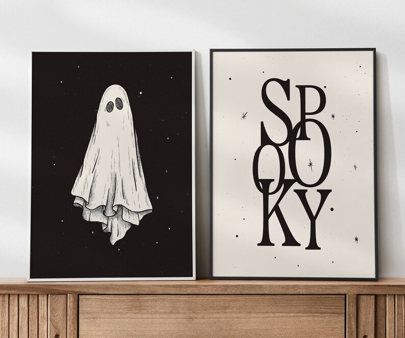 Spooky Ghost Halloween Printable Vintage Poster Collection - Etsy