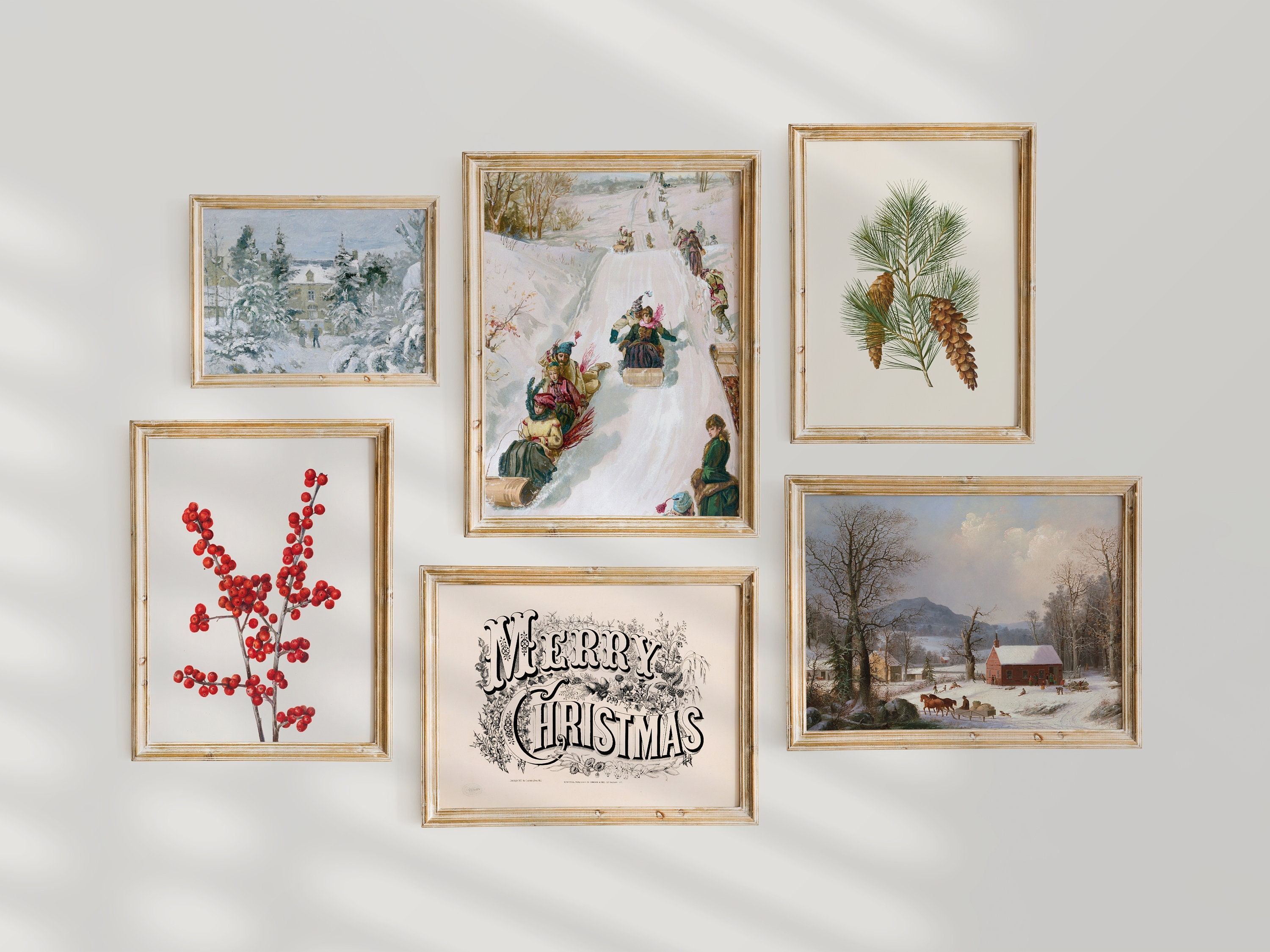 Vintage Christmas Printable Poster Collection Set of 6 - Etsy