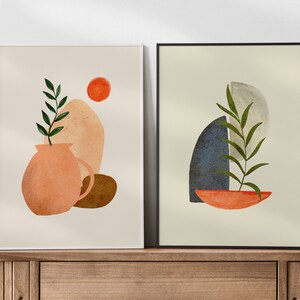 Organic Plant Boho Printable Poster Collection | Watercolor Wall Decor ...