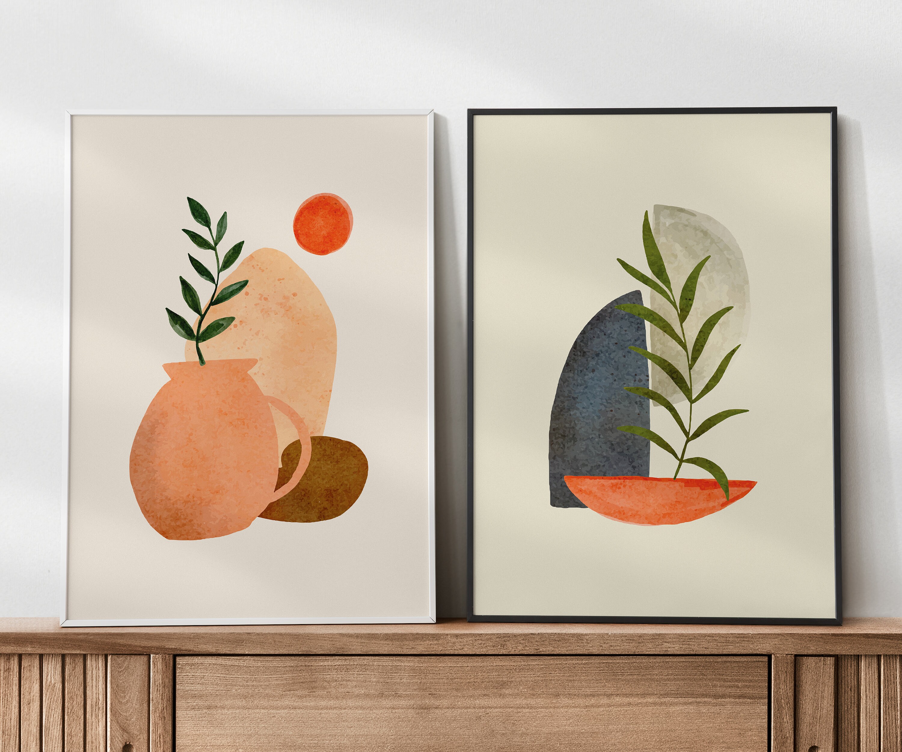 Organic Plant Boho Printable Poster Collection | Watercolor Wall Decor ...