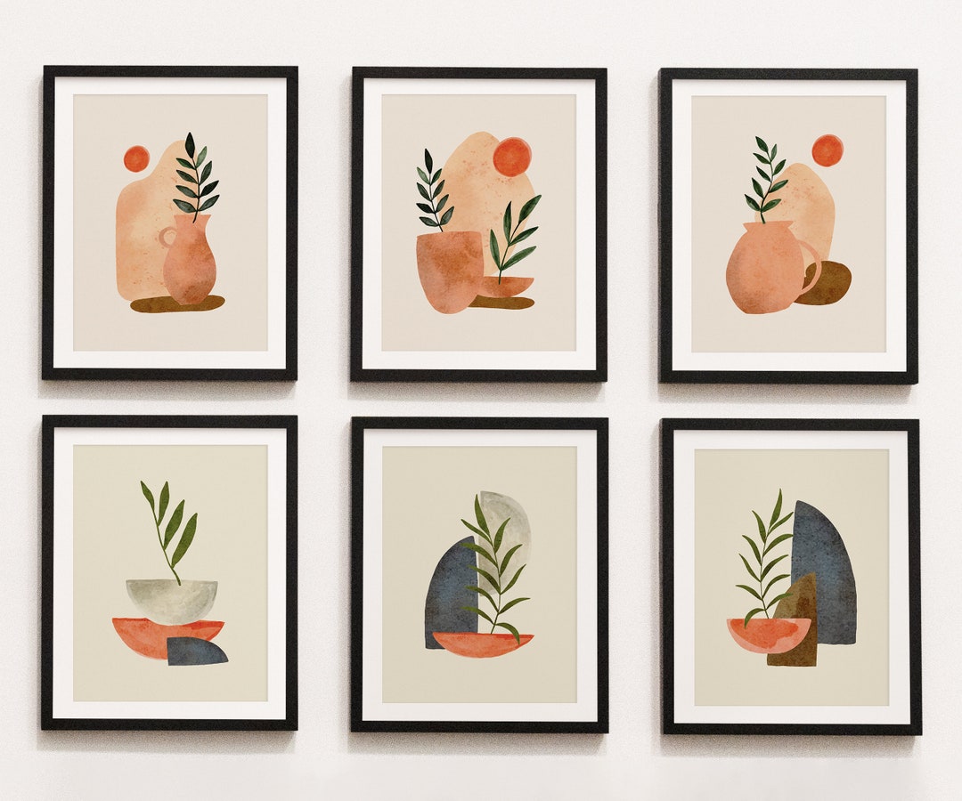 Organic Plant Boho Printable Poster Collection | Watercolor Wall Decor ...