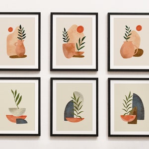 Organic Plant Boho Printable Poster Collection | Watercolor Wall Decor ...