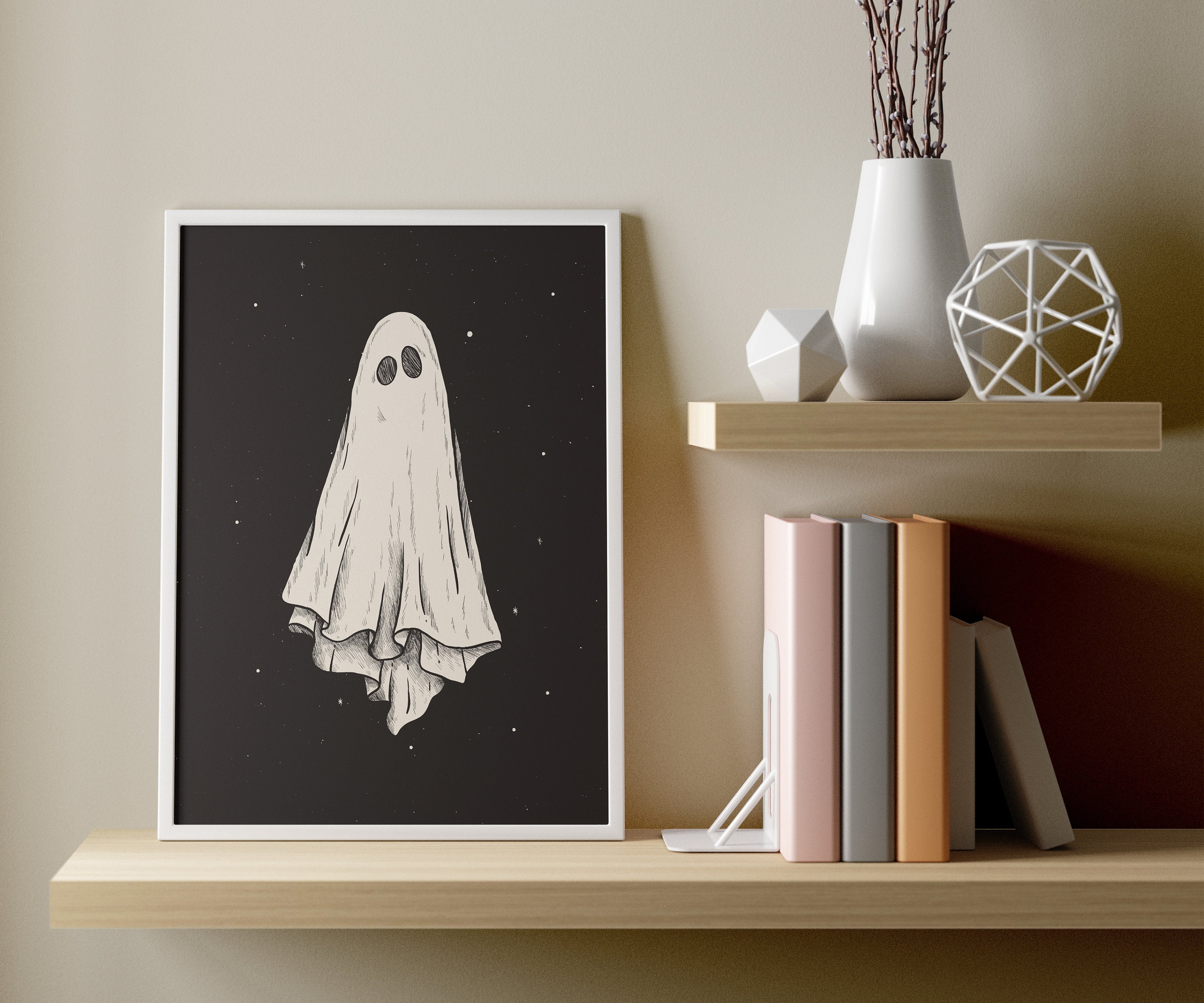 Spooky Ghost Halloween Printable Vintage Poster - Etsy