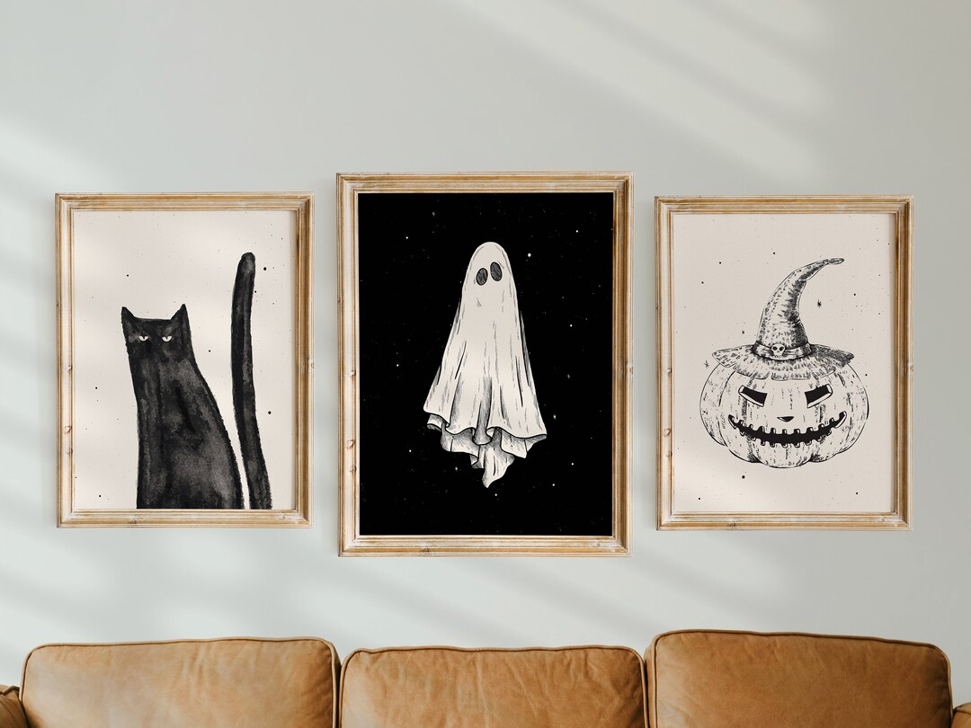 Spooky Halloween Printable Vintage 3 Poster Collection | Minimalist ...