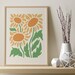 Boho Sunflower Art Printable Poster Botanical Wall Art Home Decor - Etsy