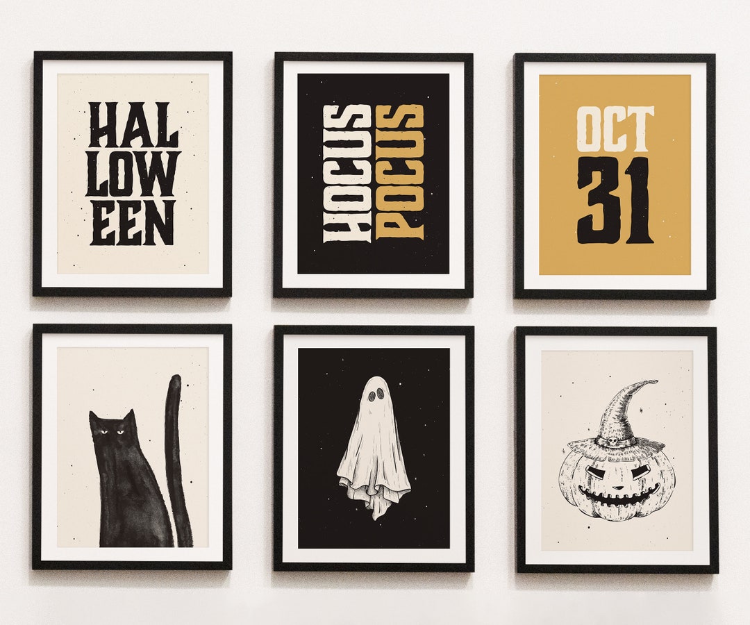 Vintage Halloween Printable Poster Collection | Minimalist Fall Art ...