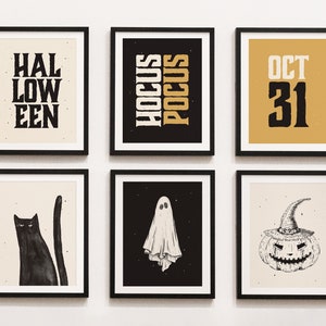 Vintage Halloween Printable Poster Collection | Minimalist Fall Art ...