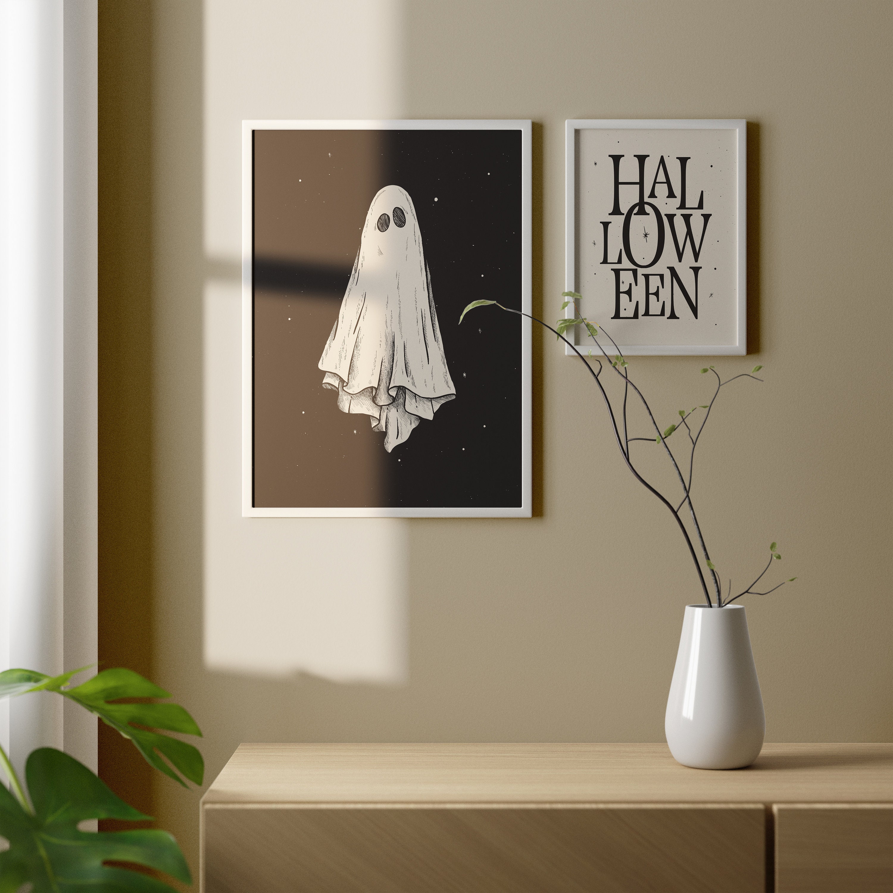 Spooky Ghost Halloween Printable Vintage Poster Collection | Set of 2 ...