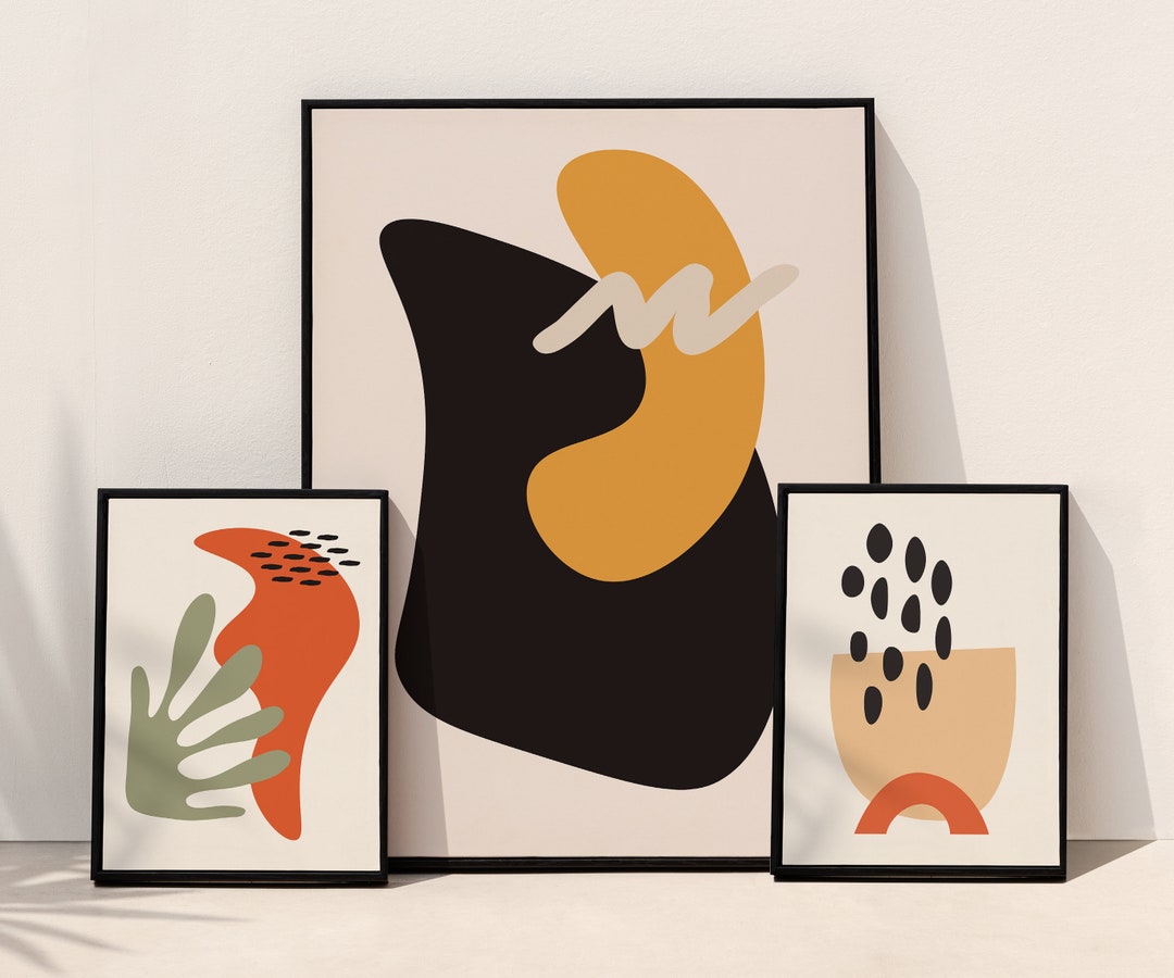 Abstract Organic Boho Printable Poster Collection | Mid Century Wall ...