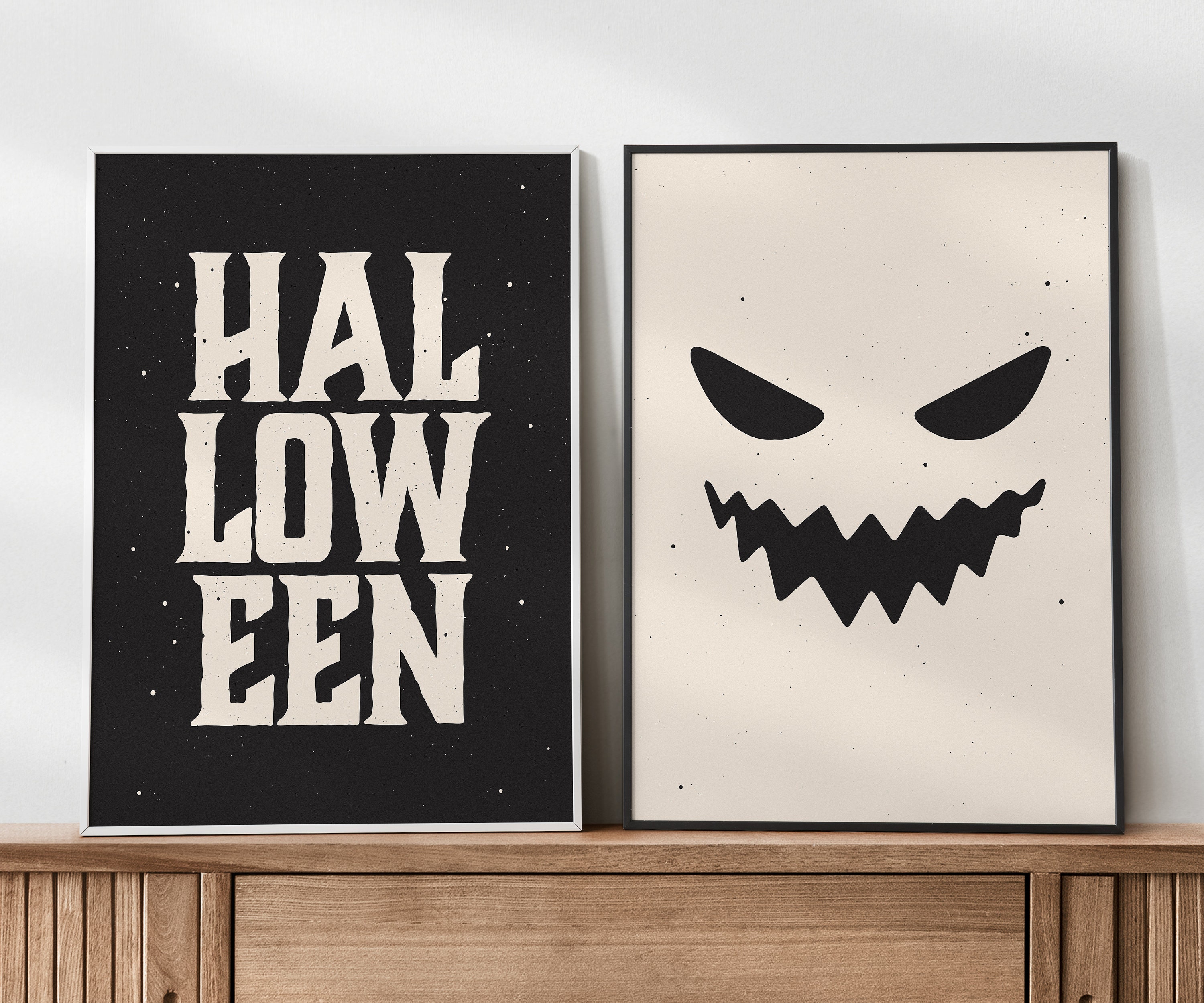 Scary Halloween Printable Vintage Poster Collection Set of 2 - Etsy