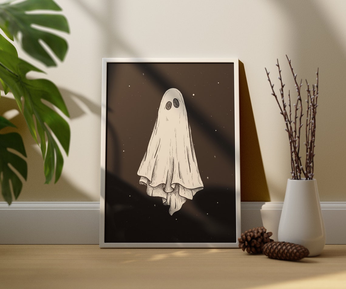 Spooky Ghost Halloween Printable Vintage Poster - Etsy