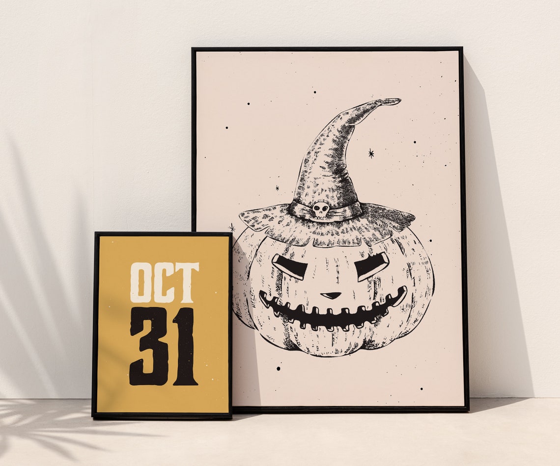 Vintage Halloween Printable Poster Collection Minimalist - Etsy