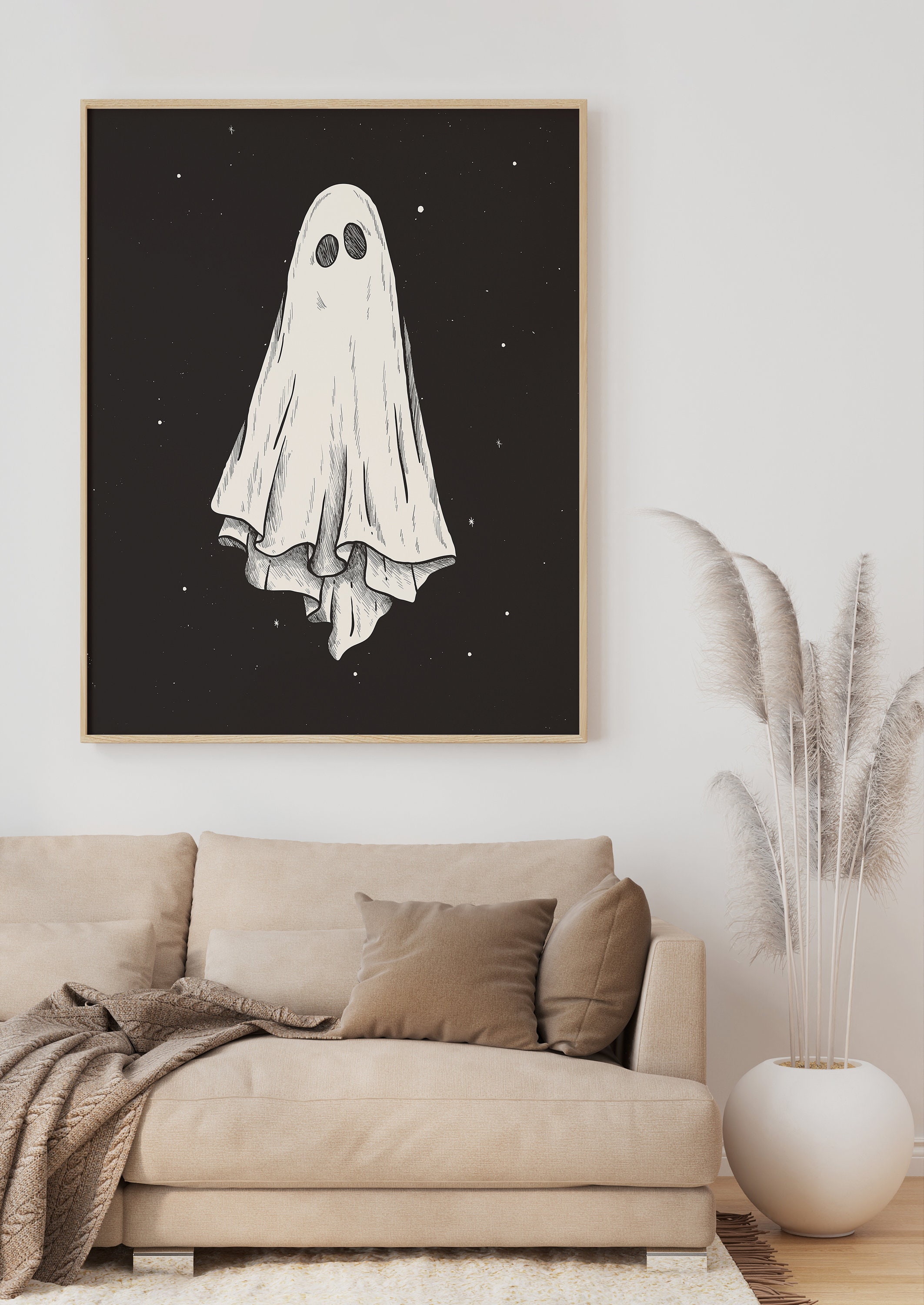 Spooky Ghost Halloween Printable Vintage Poster - Etsy
