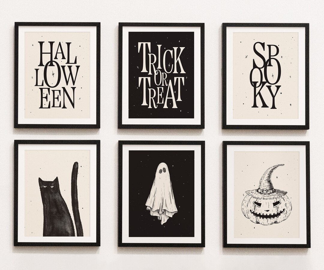 Spooky Halloween Printable Vintage Poster Collection | Minimalist Fall ...