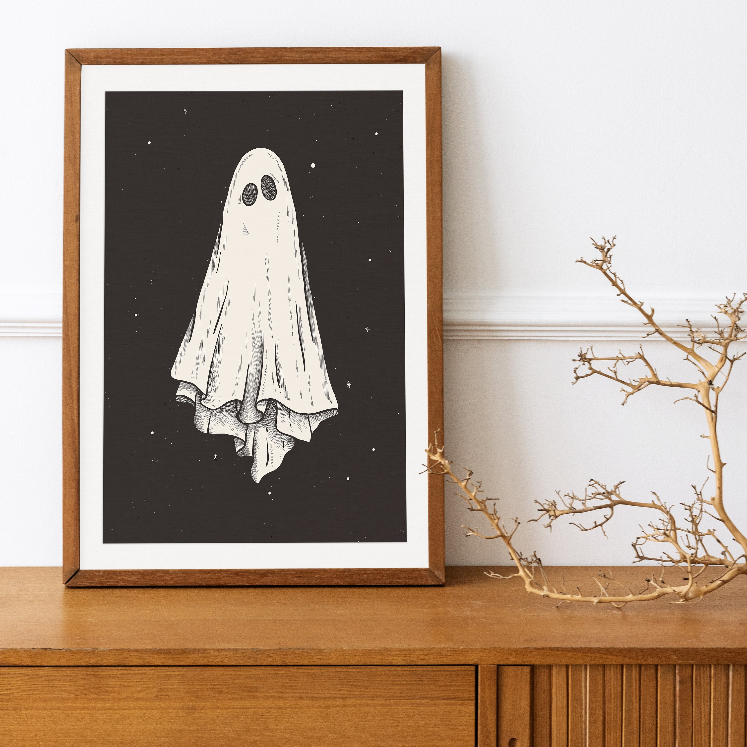 Spooky Ghost Halloween Printable Vintage Poster - Etsy