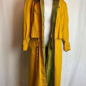 90s Womens Overcoat Sporty Bright Butternut Squash Yellow Duffel Jacket ...