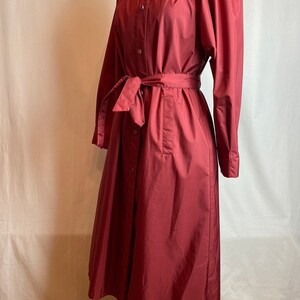 70’s Women’s Coat~ Belted Waist~ Burgundy Red Flared ~ Raincoat ~puff ...