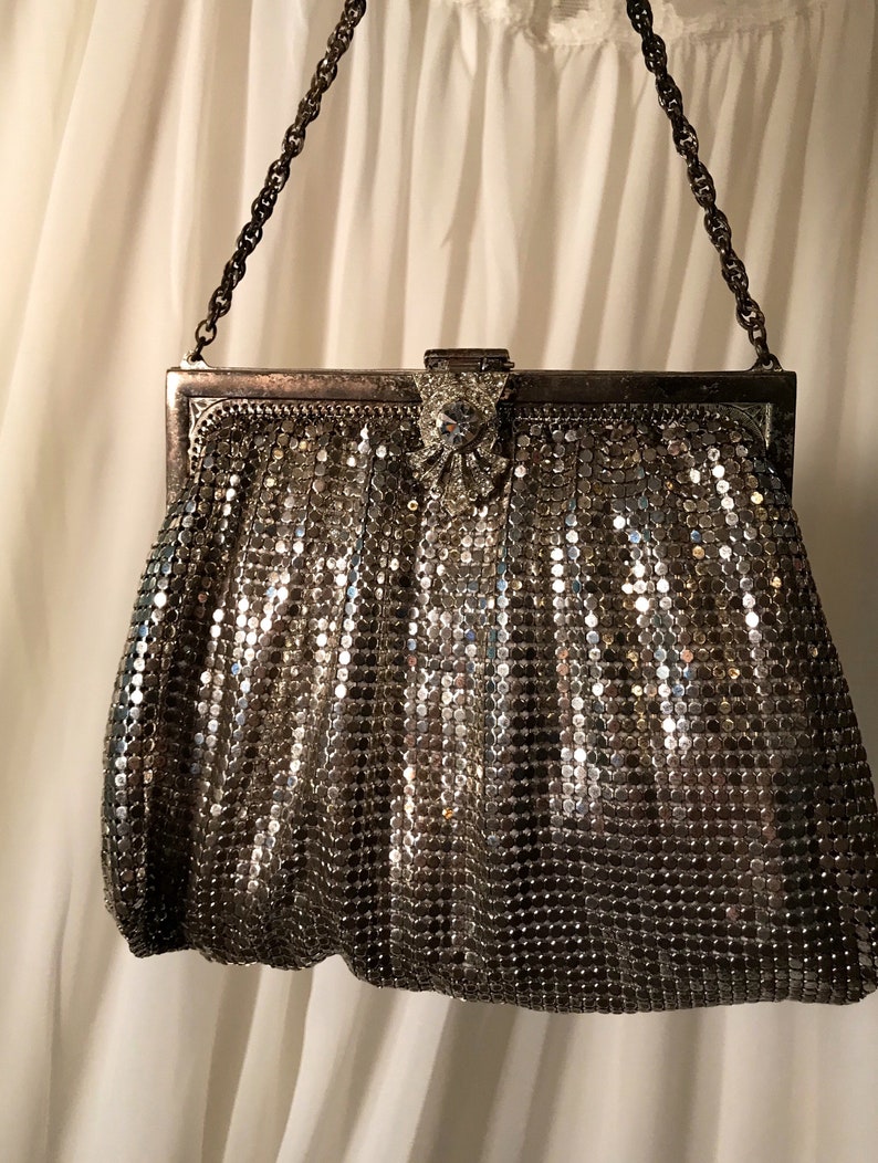 Whiting & Davis 30s 40s Silver Mesh Metallic Shiny Micro | Etsy