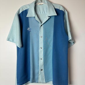 60s Davinci 2 Tone Blue 1960s Mod Retro Shirts Original Vintage ...