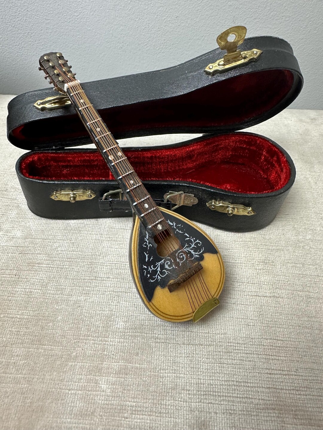 Vintage Miniature Musical Instrument ~ Tiny Bouzouki With Case ...