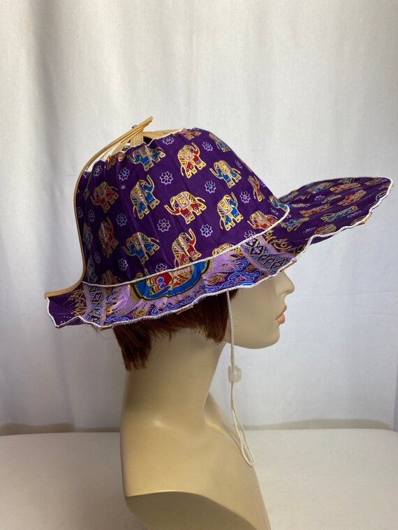 bamboo collapsible fan hat - Gem