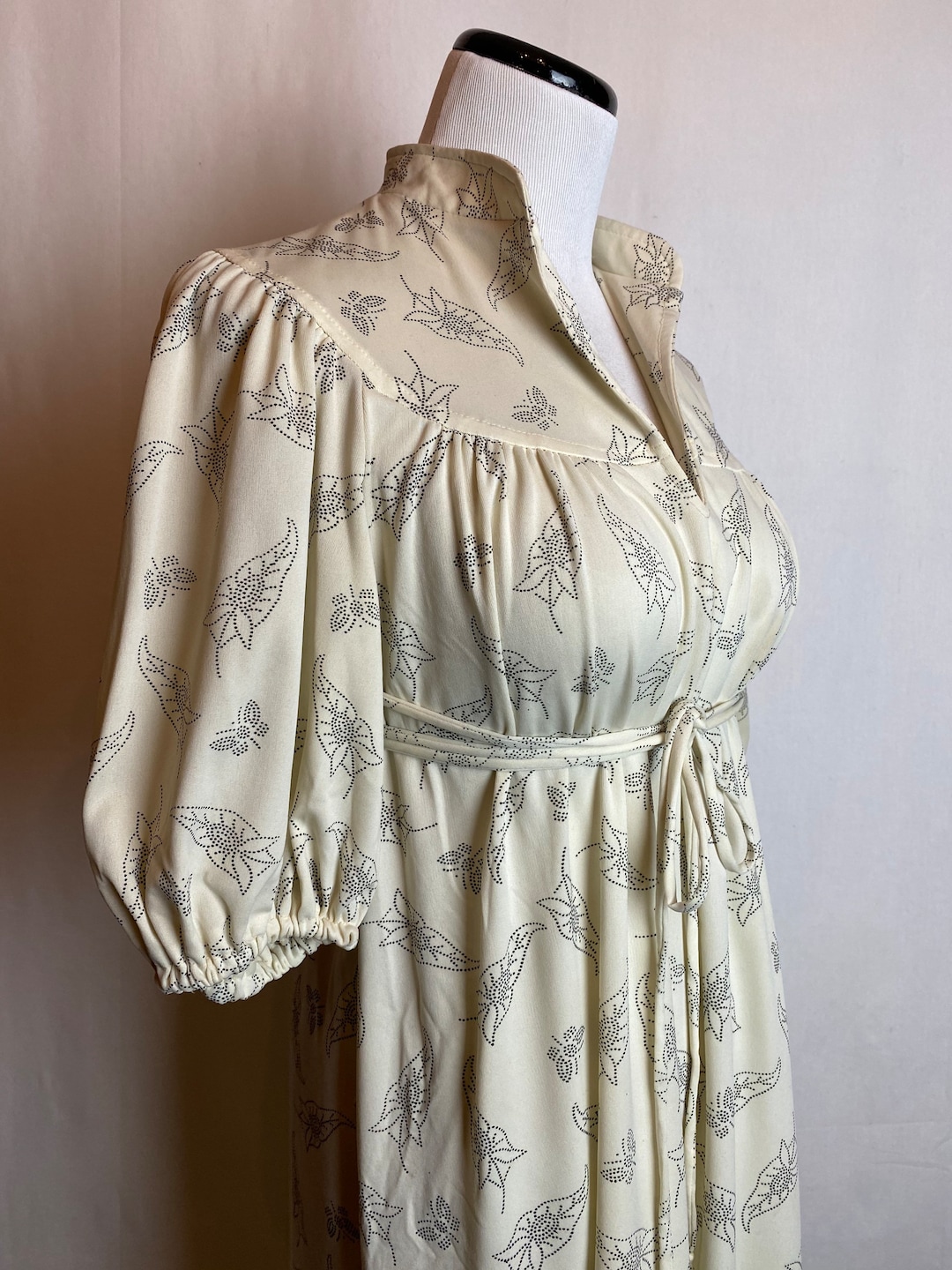 70s Knit Boho Hippie Girl Frock Loose Fit Empire Waist Style Blousy ...