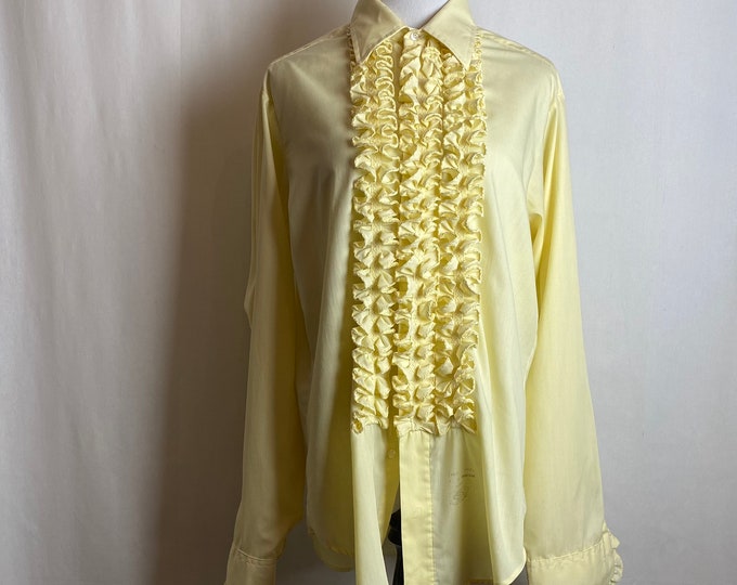 Men’s Vintage 1970’s Ruffle Shirt Tuxedo Dress Shirt Lounge Singer ...