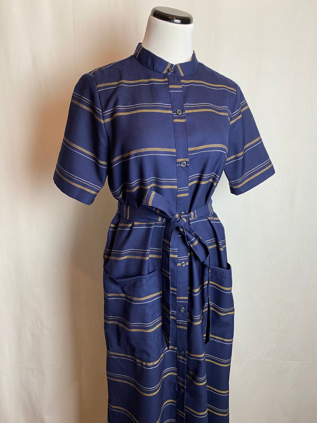 Pendleton Dress~ Long Shirt Dress With Belted/ Cinched Waist~ Buttons ...