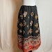 Vintage Peasant Skirt~ Hand Embroidered Birds Design Black 100% Cotton ...
