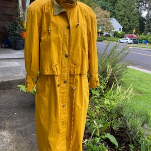 90s Womens Overcoat Sporty Bright Butternut Squash Yellow Duffel Jacket ...